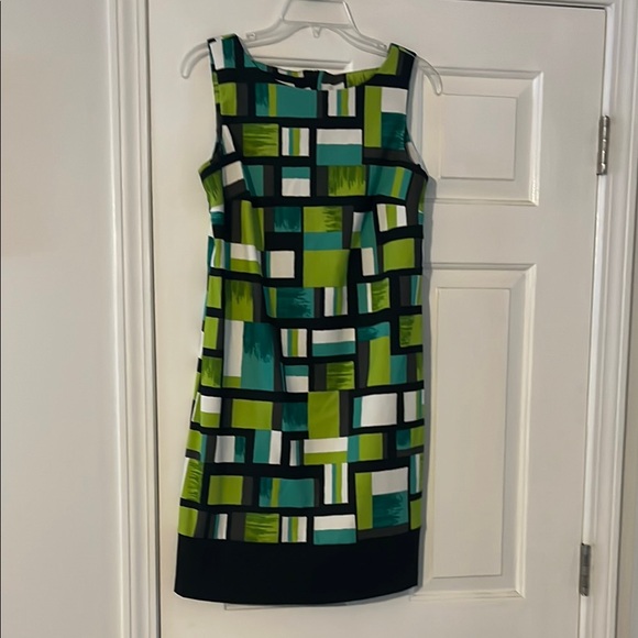 Kim Rogers | Dresses | Kim Rogers Green And Black Geometric Mini Dress ...